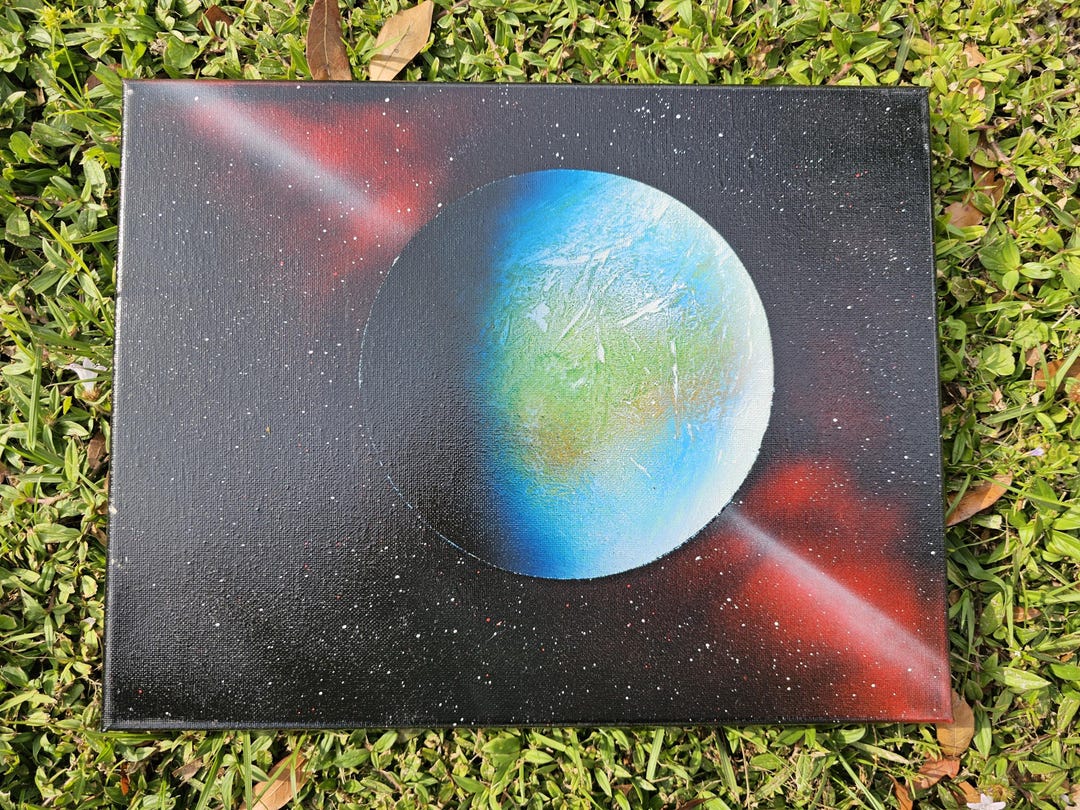 Planet Art Original Spray Paint Space Art - Etsy