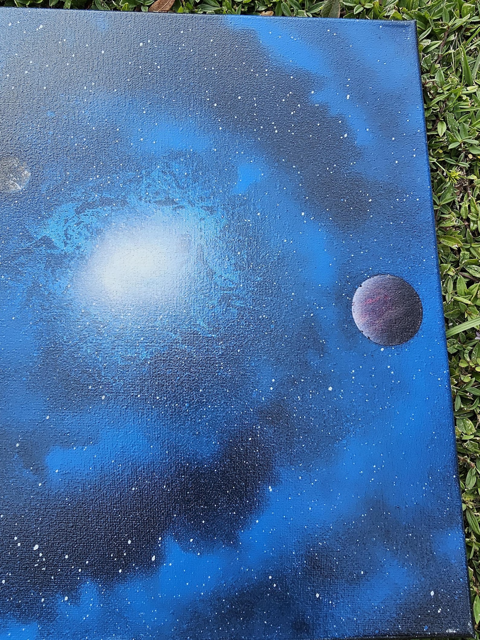 Blue Nebula Original Spray Paint Space Art on Canvas - Etsy