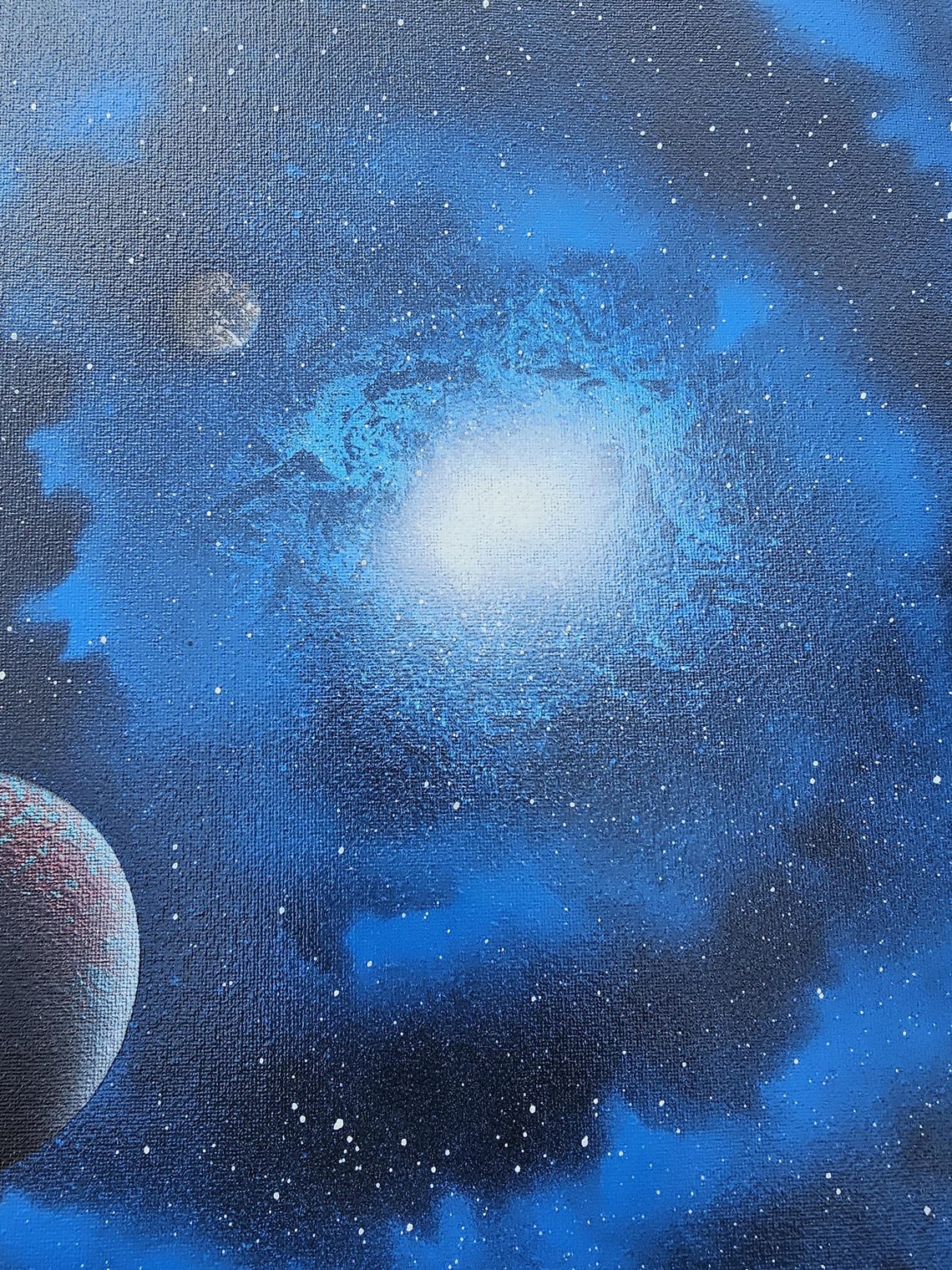 Blue Nebula Original Spray Paint Space Art on Canvas - Etsy