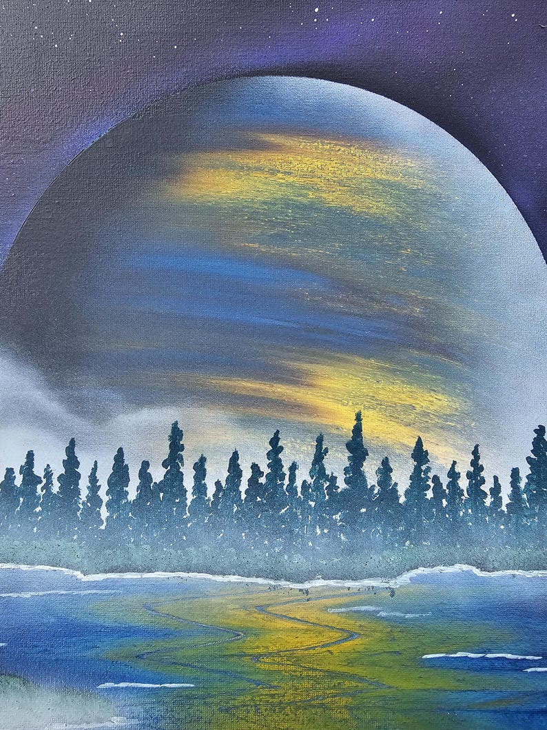 Original Spray Paint Space Art on Canvas - Etsy