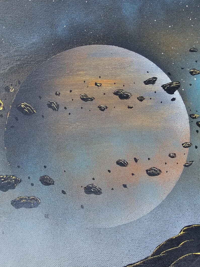 Asteroid Belt Original Spray Paint Space Art on Canvas - Etsy