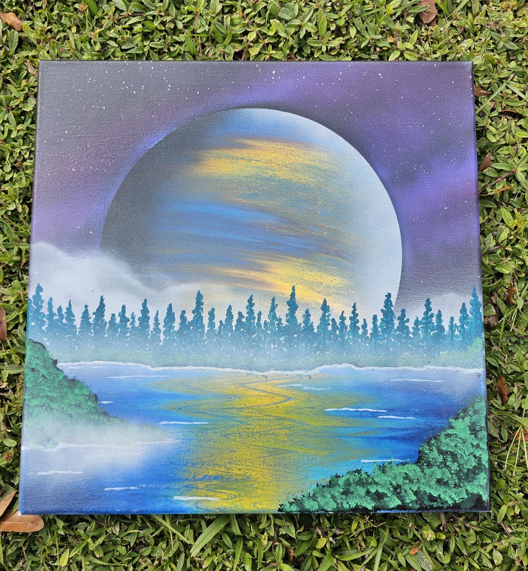 Original Spray Paint Space Art on Canvas - Etsy