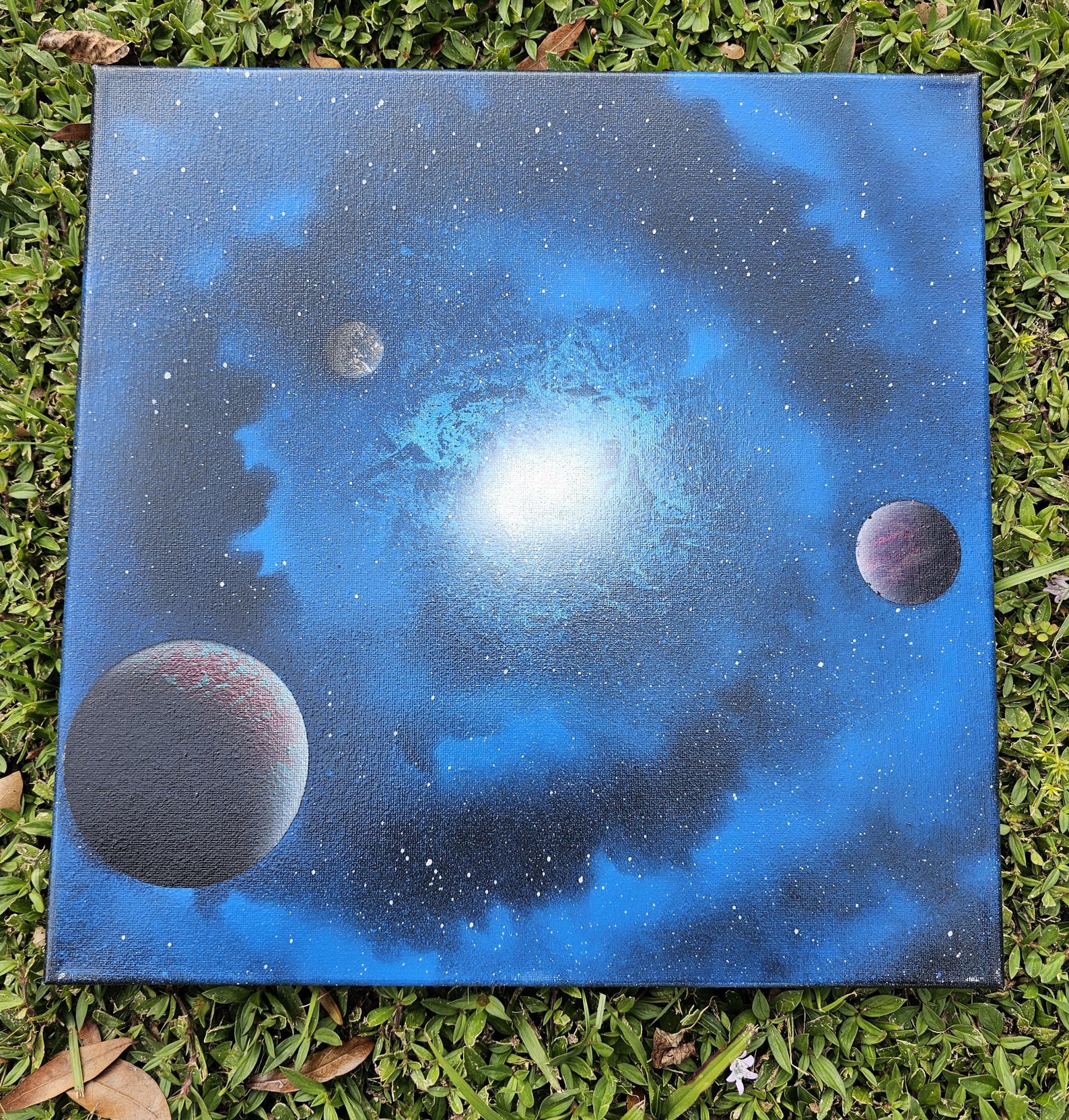 Blue Nebula Original Spray Paint Space Art on Canvas - Etsy