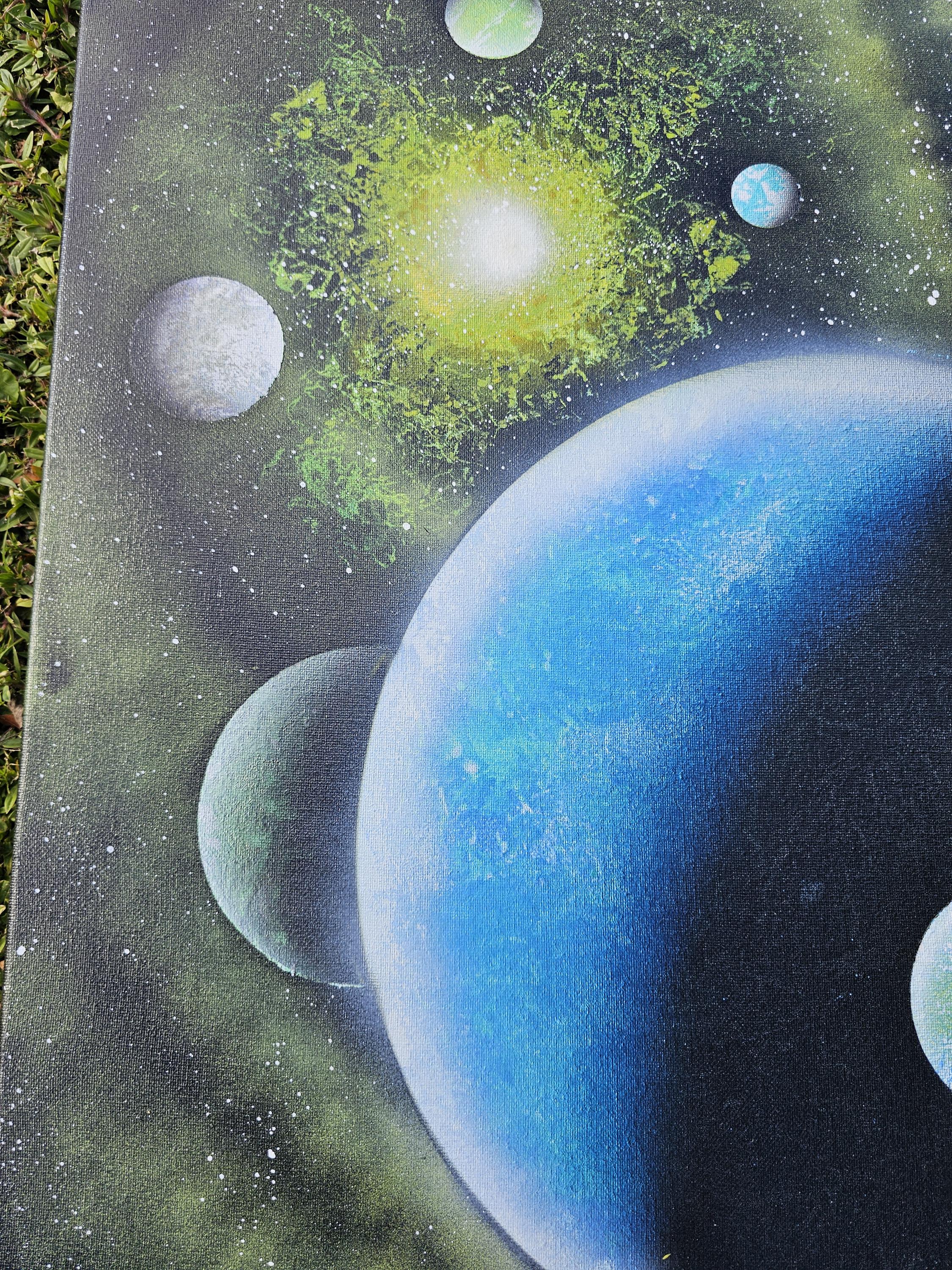 BIG Original Spray Paint Space Art on Canvas 18X24 - Etsy