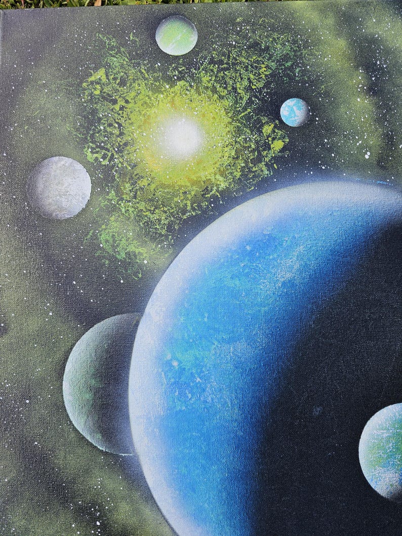 BIG Original Spray Paint Space Art on Canvas 18X24 - Etsy
