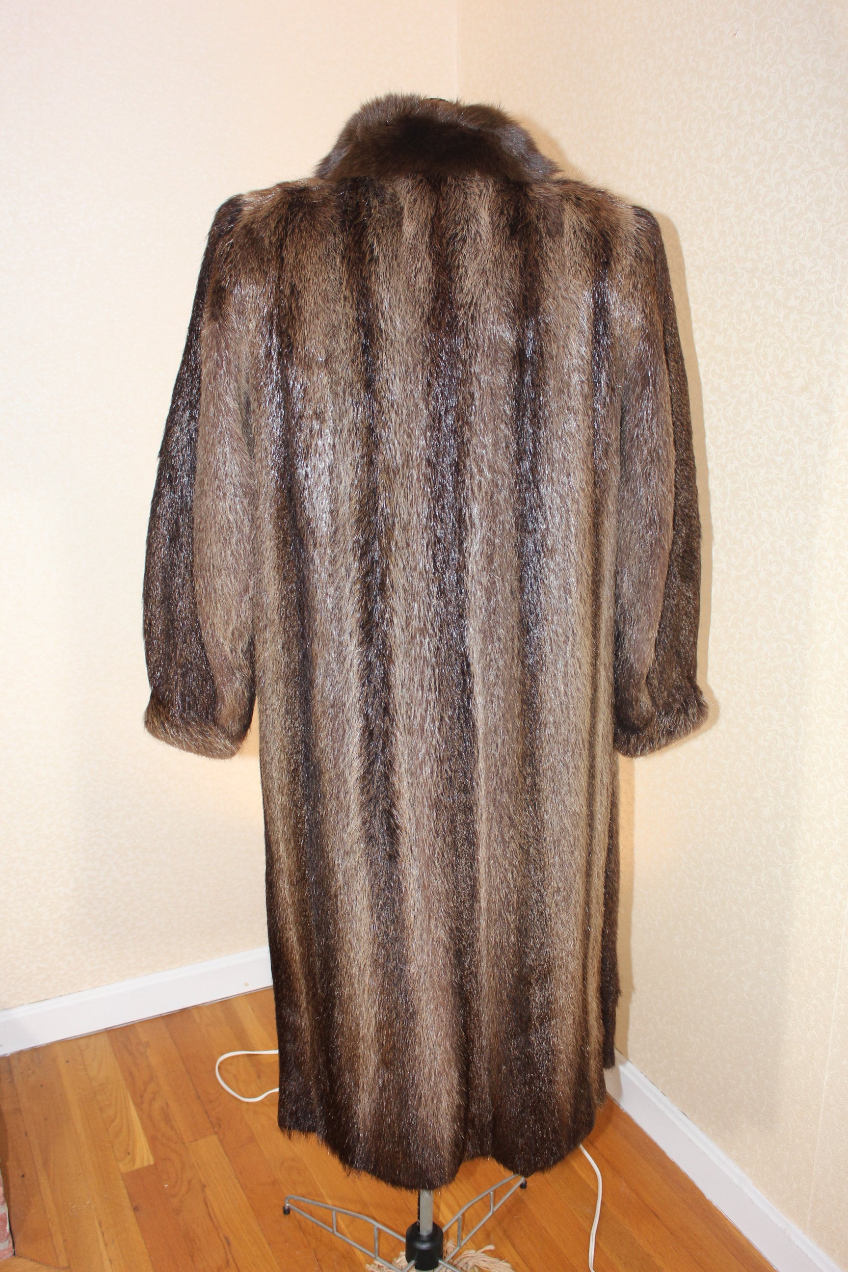 Natural Nutria Full Skin Coat With Fox Tuxedo Front - Etsy