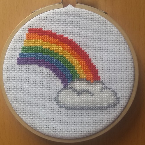 Rainbow Cross Stitch Pattern PDF Instant Download Beginners | Etsy