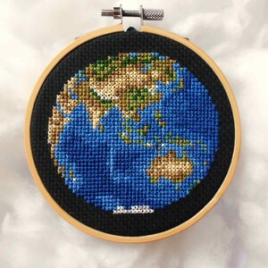 Planet Earth Cross Stitch Pattern PDF Instant Download - Asia ...