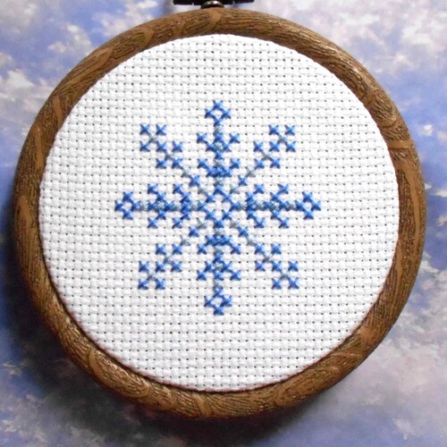 Snowflake Cross Stitch Kit Beginners Counted Cross Stitch - Etsy