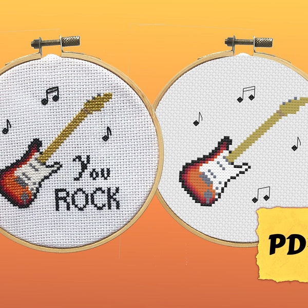 Guitar Cross Stitch - Etsy