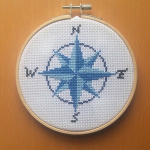 Compass Cross Stitch Pattern PDF Instant Download - Beginners Counted ...