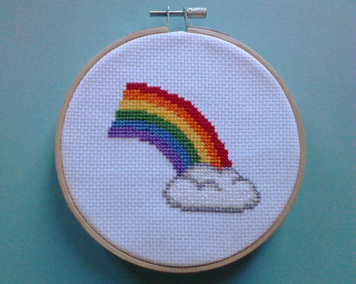 Rainbow Cross Stitch Pattern PDF Instant Download Beginners | Etsy