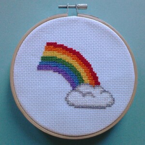 Rainbow Cross Stitch Pattern PDF Instant Download Beginners | Etsy