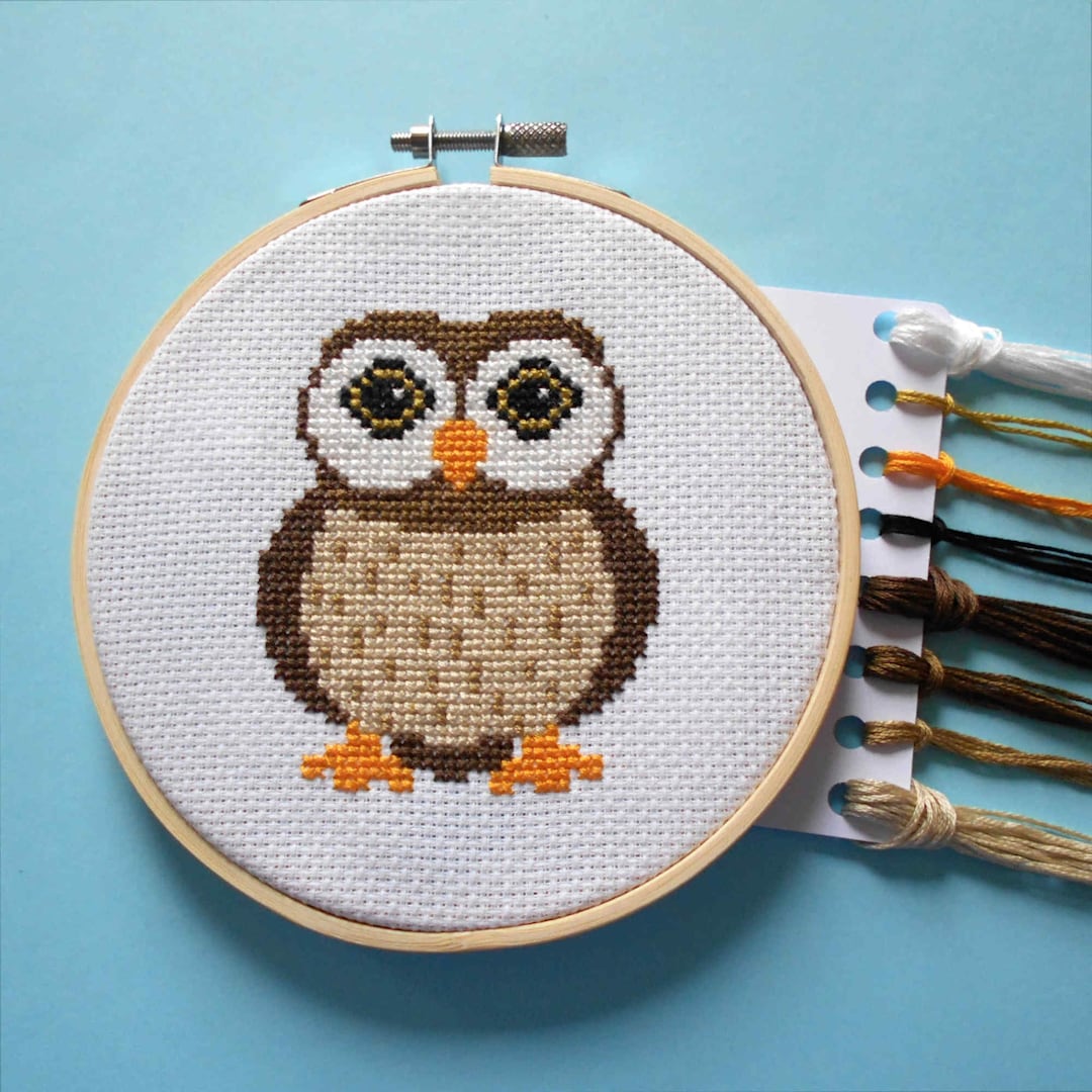 Owl Cross Stitch Kit - Easy Counted Cross Stitch Kits for Beginners ...