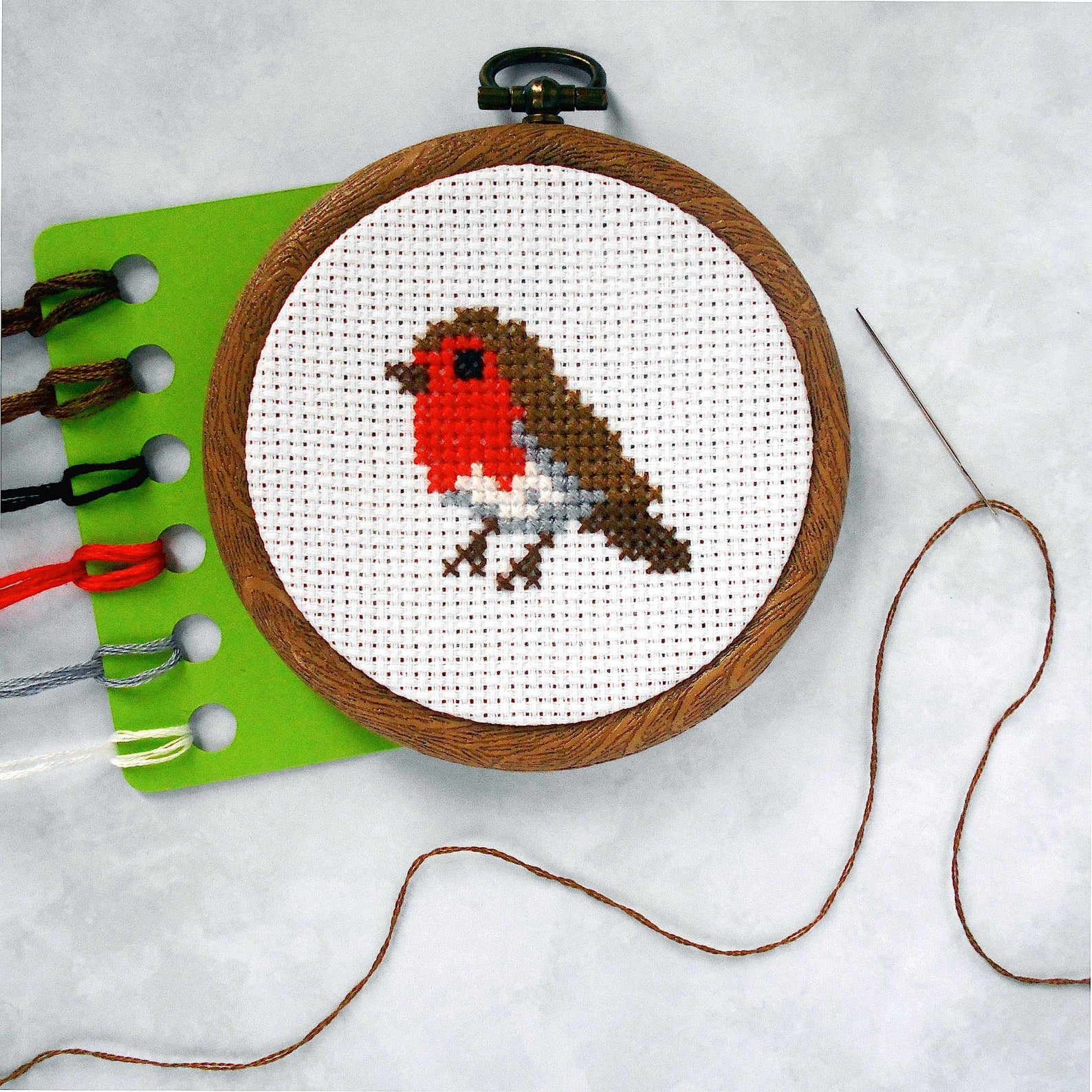 Robin Cross Stitch Kit Beginners Counted Cross Stitch Mini - Etsy