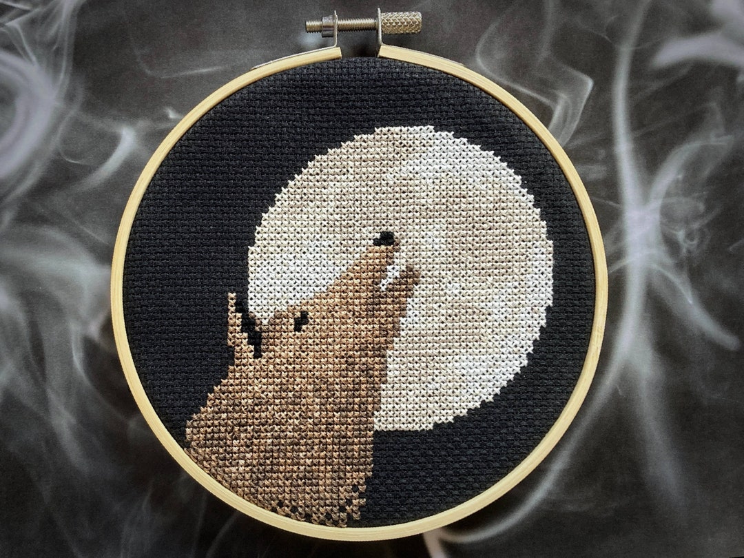 Werewolf Cross Stitch Kit - Halloween Counted Cross Stitch Kit - Wolf ...