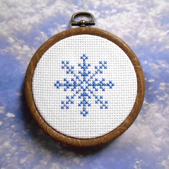 Snowflake Cross Stitch Kit Beginners Counted Cross Stitch - Etsy