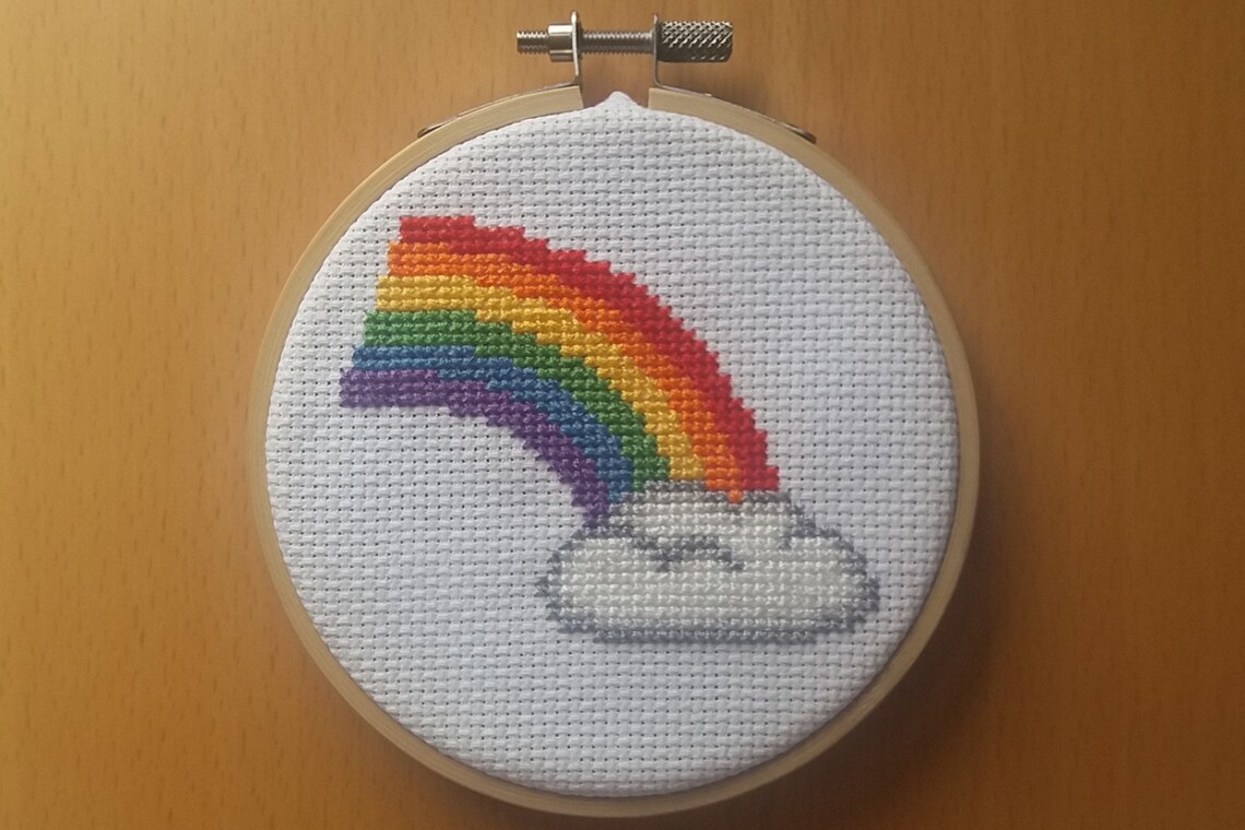 Rainbow Cross Stitch Pattern PDF Instant Download Beginners | Etsy