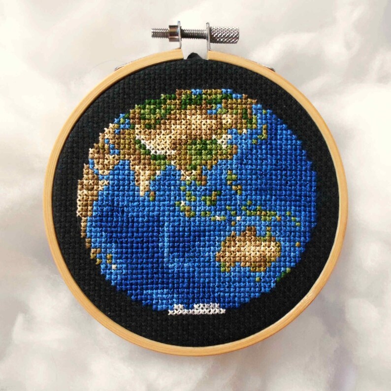 Planet Earth Cross Stitch Pattern PDF Instant Download Asia - Etsy
