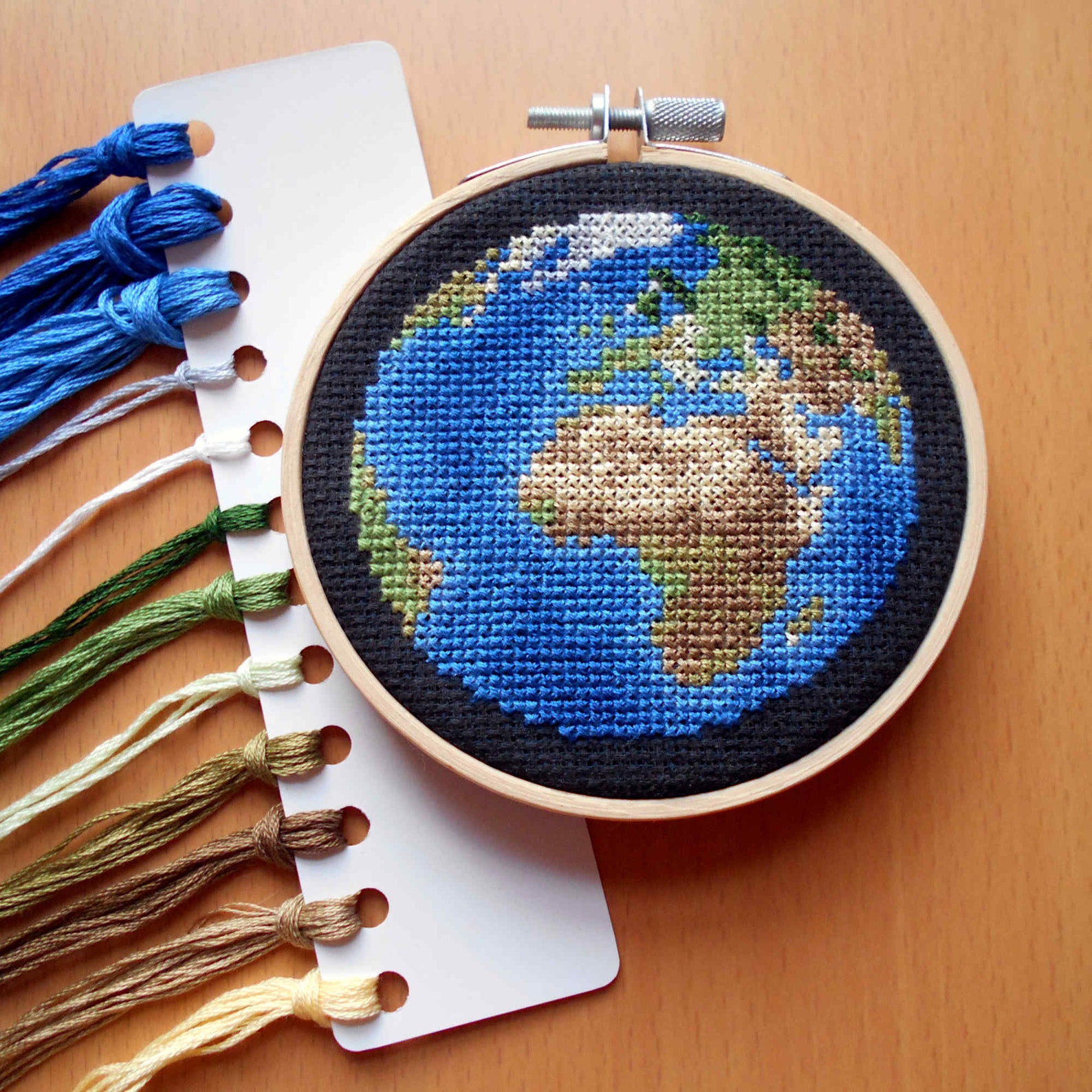 Planet Earth Cross Stitch Kit - Counted Cross-stitch, Europe / Africa ...