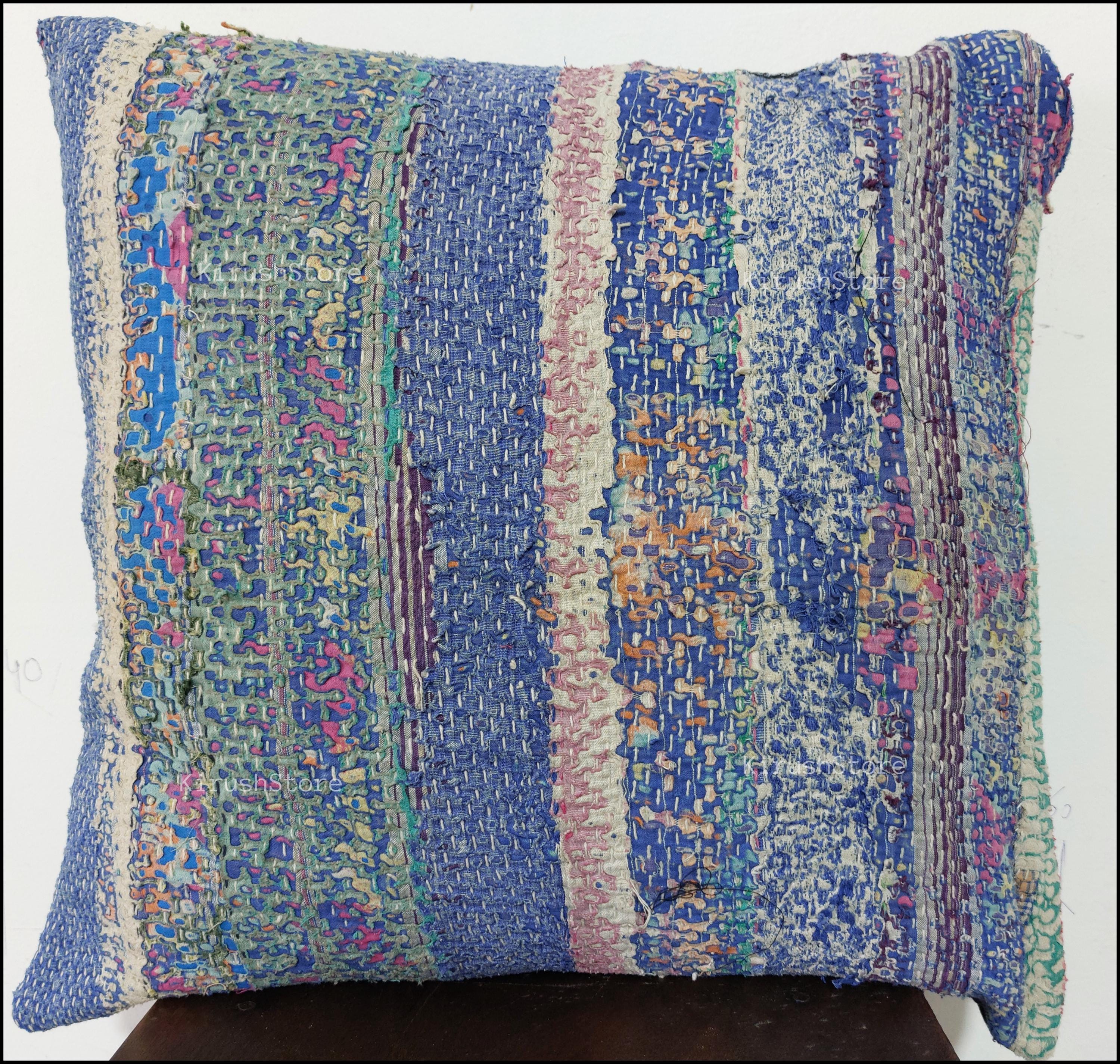 Vintage Kantha Cushion Covers, Set of 5: Bohemian Throw Assorted ...