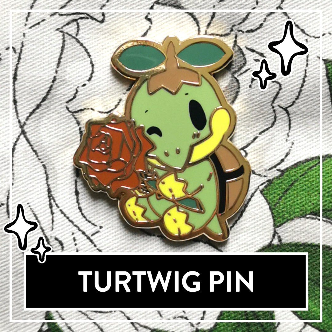 Pokemon Turtwig Chibi Pin Small & Cute Hard Enamel Plant Type Chibi ...