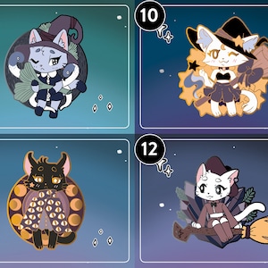 Myuna's Little Witch Acatemia Cat Witch Pins - Pick & Mix Cute Cat ...