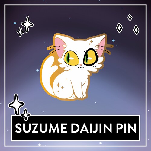 Suzume Daijin Cat Hard Enamel Pin - Etsy UK