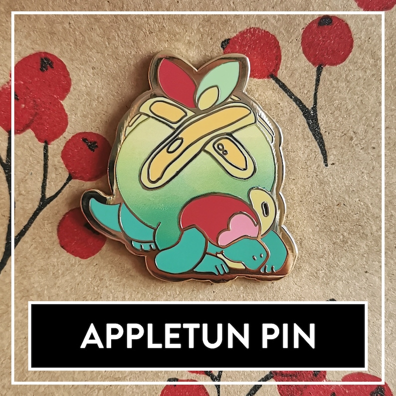 Pokemon Appletun Fanart Pin With Printed Gradient Details - Etsy