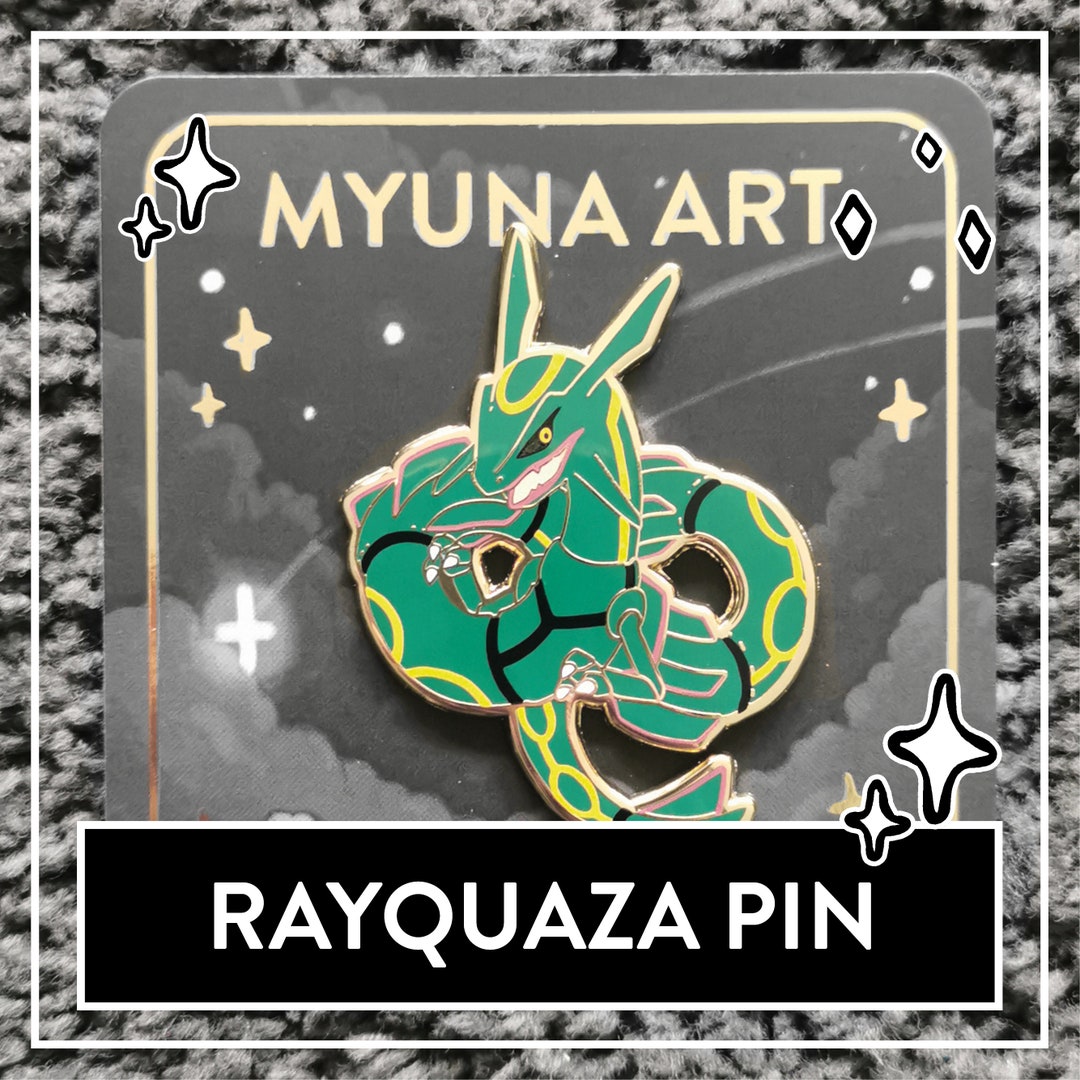Myunas XXL Rayquaza Pin – Großer Fanart Himmelsdrachen Legendär Hard ...