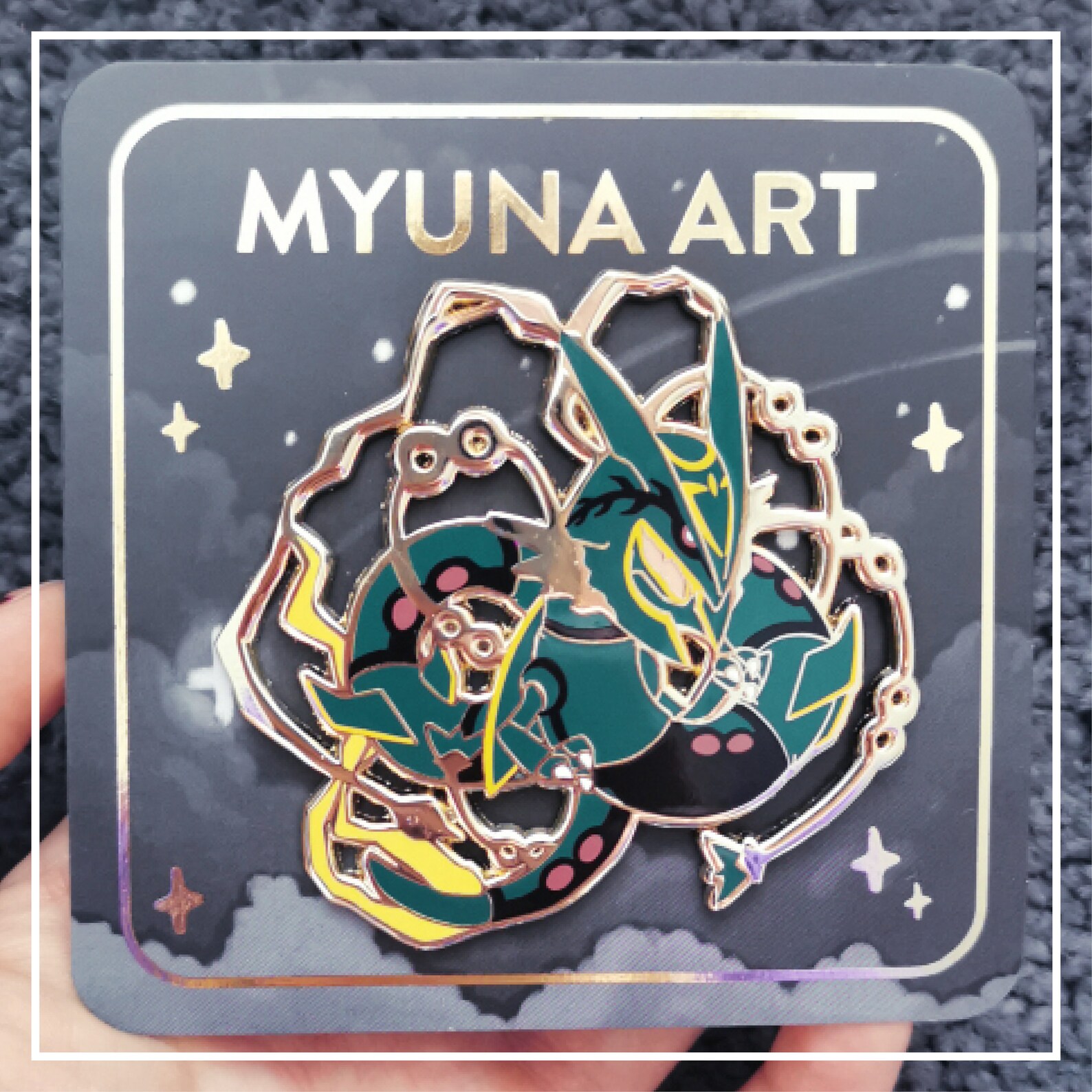 Myuna's XXL Mega Rayquaza Pin Big Fanart Sky Dragon - Etsy