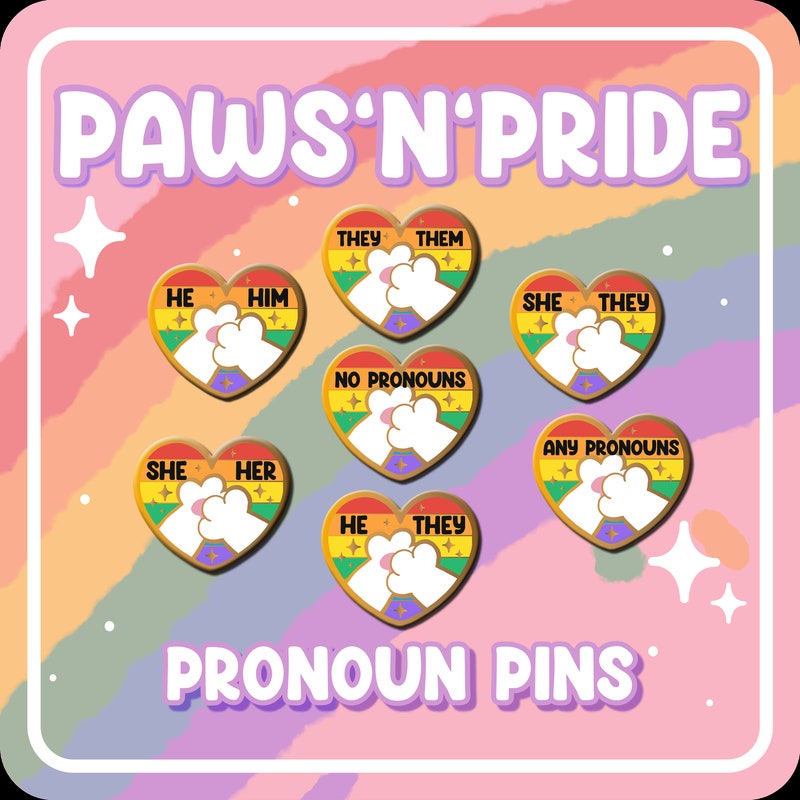 Pronoun Pins - Etsy