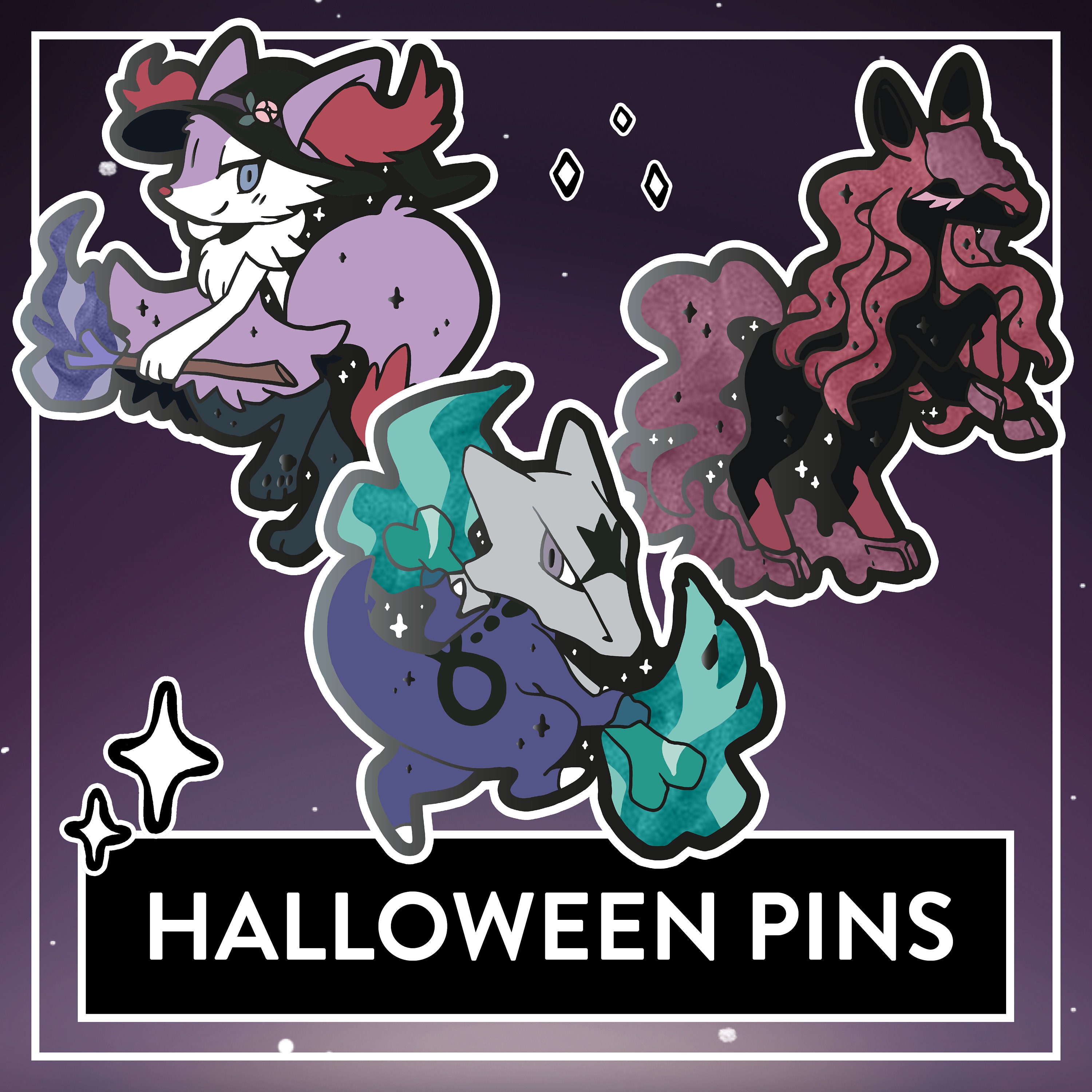 Braixen Marowak & Spectrier Hard Enamel Pins With Pearlescent - Etsy