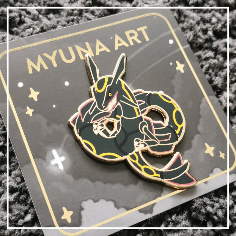 Myuna's XXL Shiny Rayquaza Pin Big Fanart Sky Dragon - Etsy