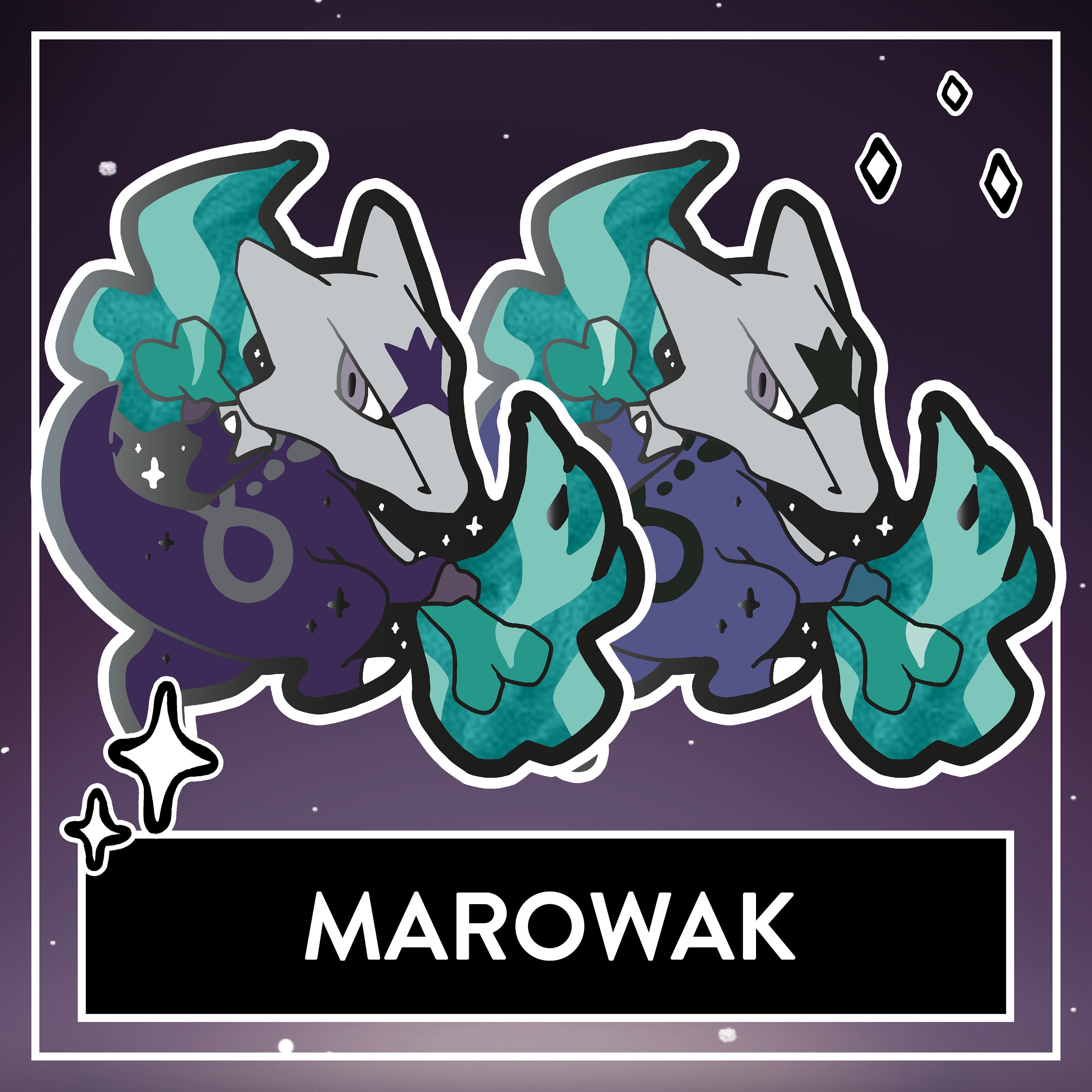 Braixen Marowak & Spectrier Hard Enamel Pins With Pearlescent - Etsy