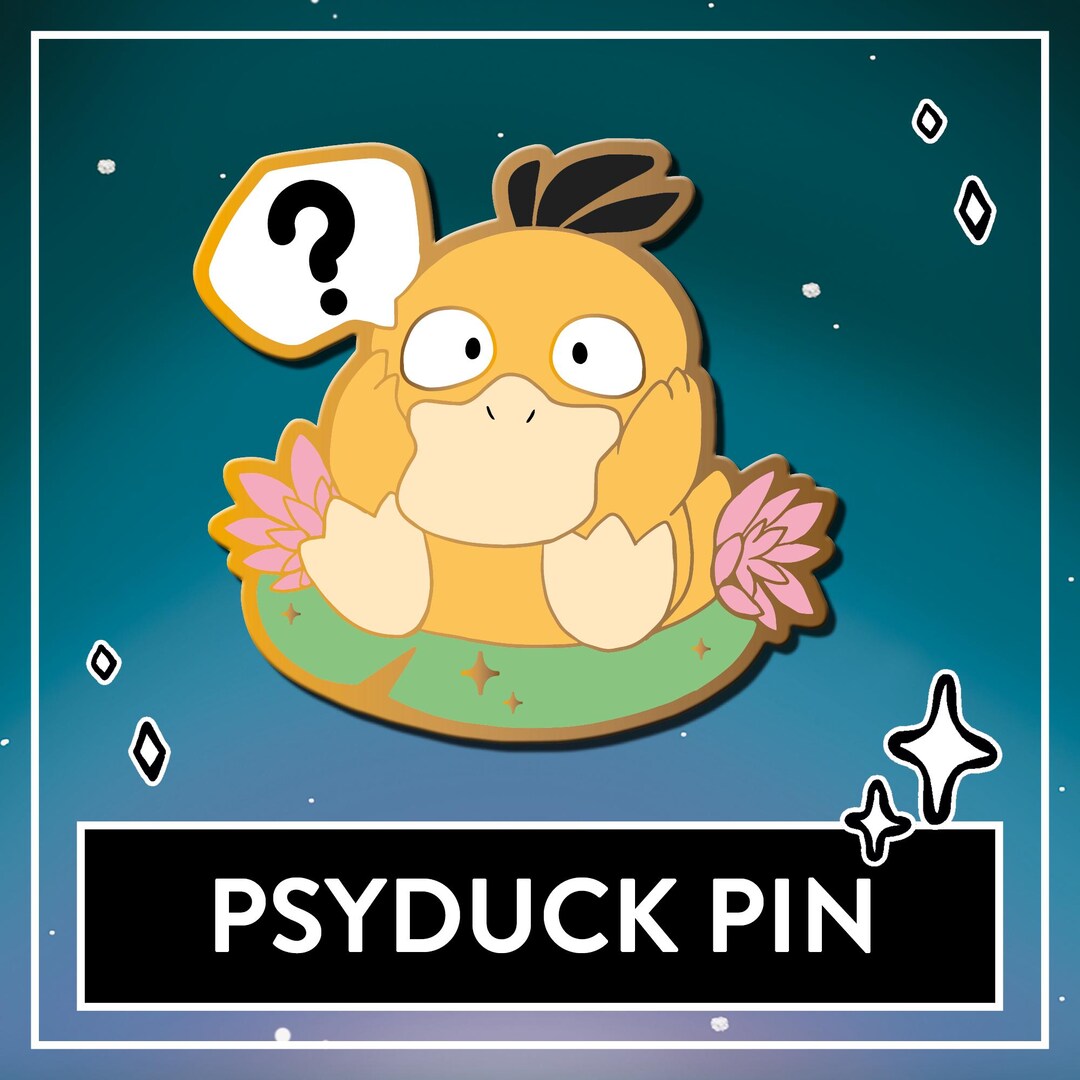 Pokemon Psyduck Fanart Enamel Pin - Etsy Australia