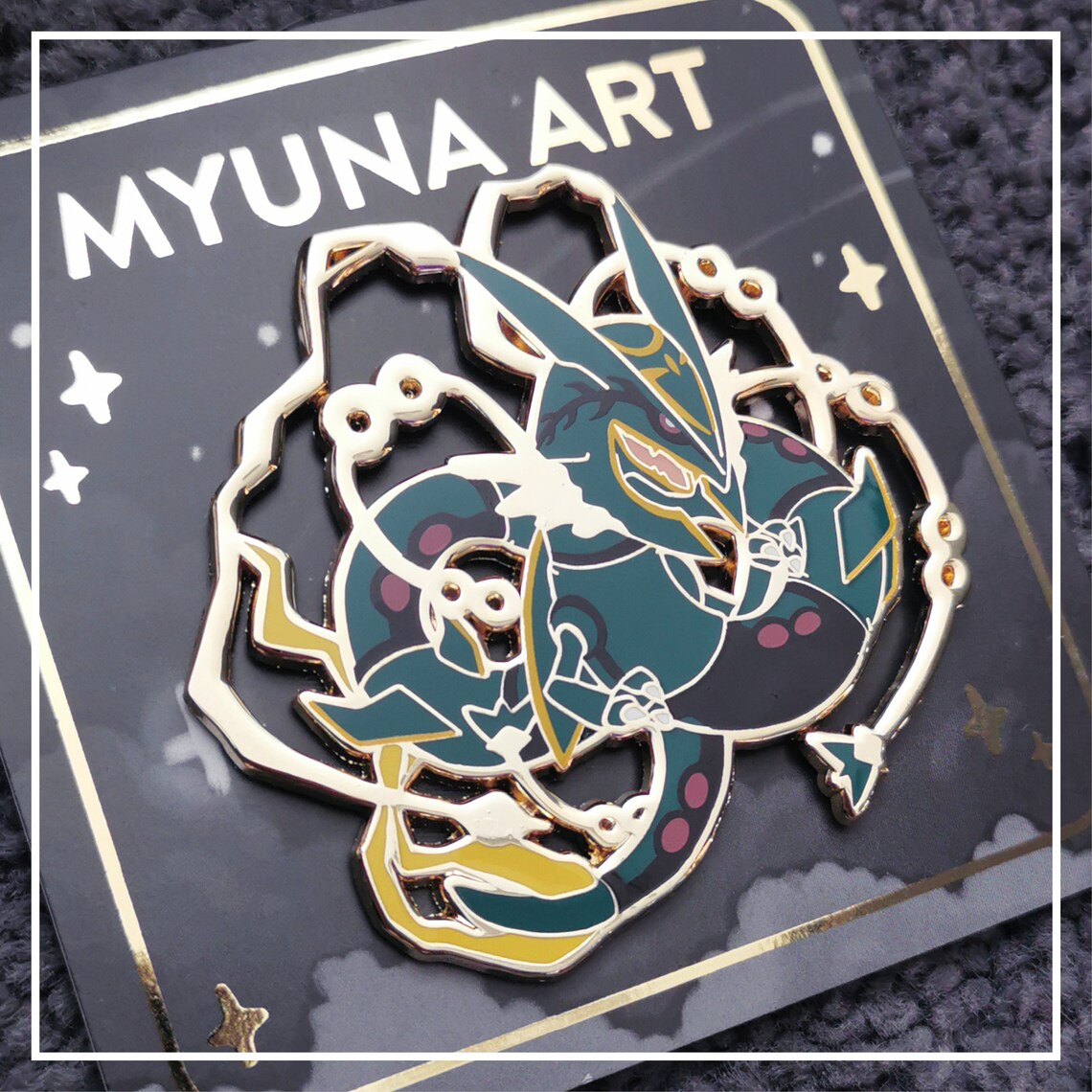 Myuna's XXL Mega Rayquaza Pin – Big Fanart Sky Dragon Legendary Hard ...