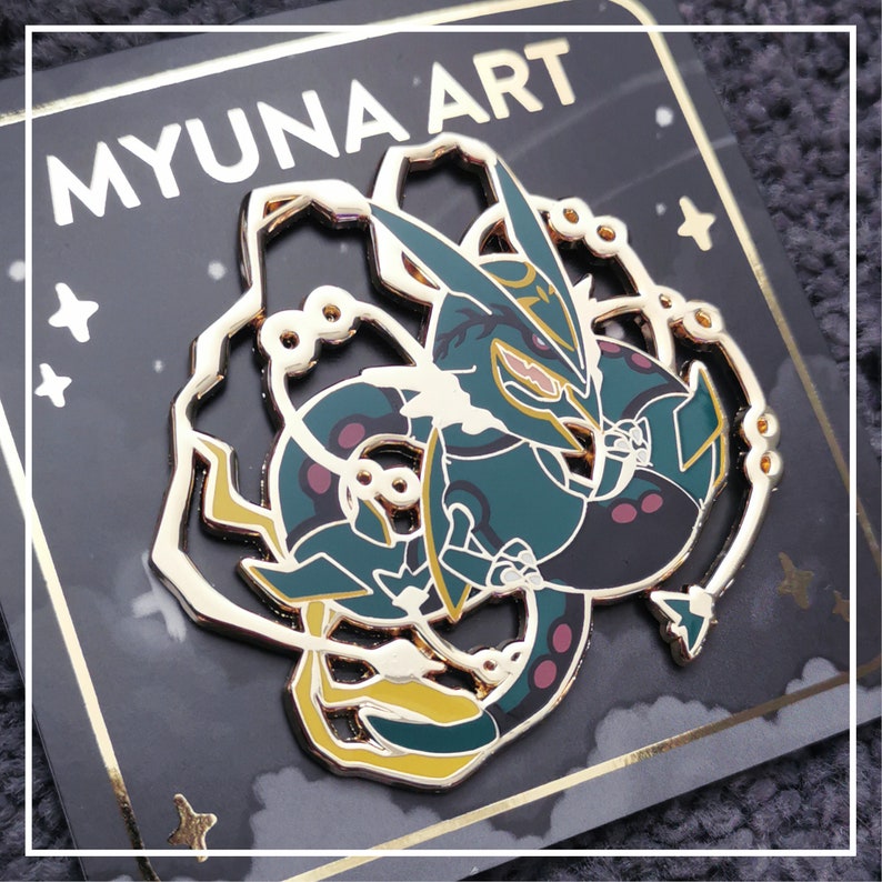 Myuna's XXL Mega Rayquaza Pin Big Fanart Sky Dragon - Etsy
