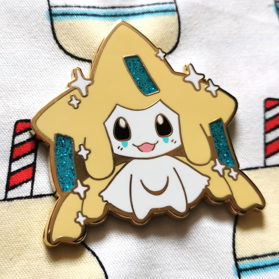 Jirachi Hard Enamel Pin Cute Fanart Glitter Pin and Talisman - Etsy