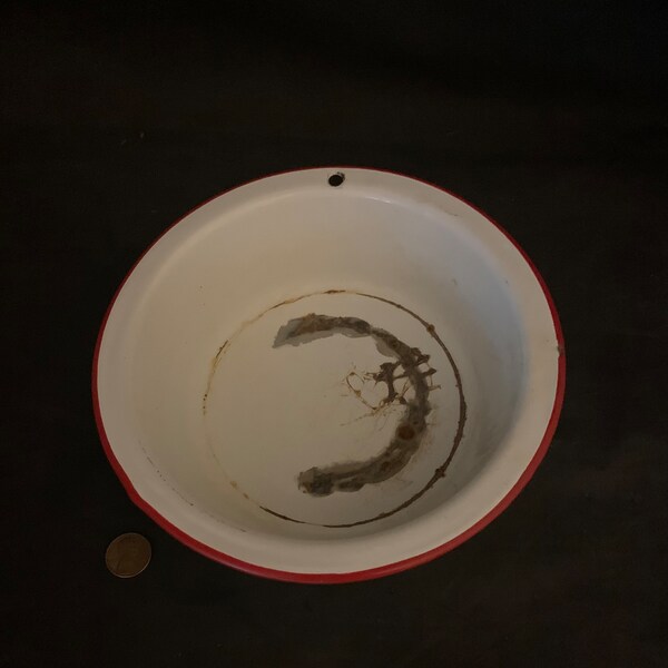 Red Enamel Bowl - Etsy