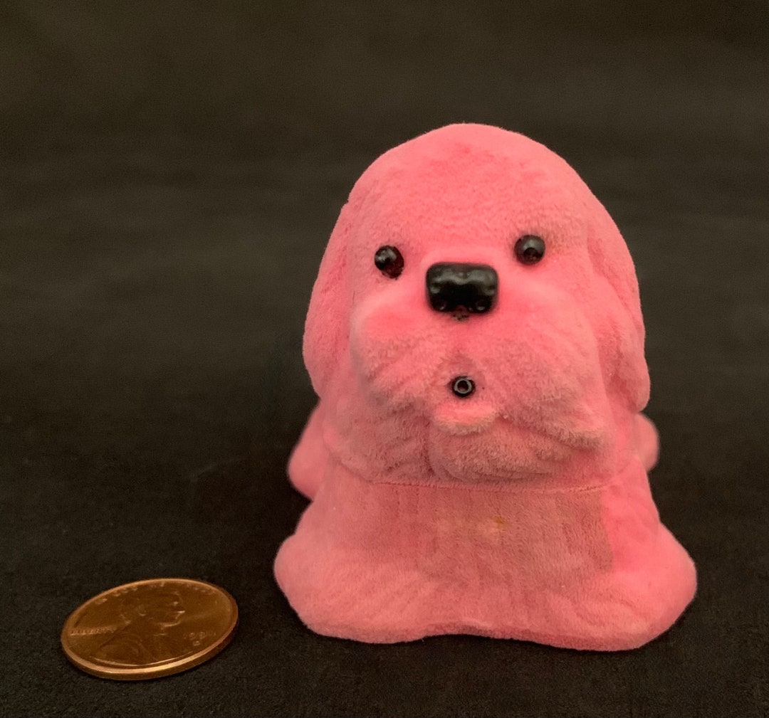 Vintage Little Fuzzy Flocked Dog Pink Jewelry Pendant Holder - Etsy