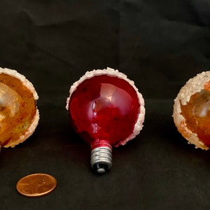 Snowball Lighted Ice Christmas Light Bulbs 3 EA 2 Yellow 1 Red All Work ...