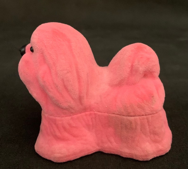 Vintage Little Fuzzy Flocked Dog Pink Jewelry Pendant Holder - Etsy