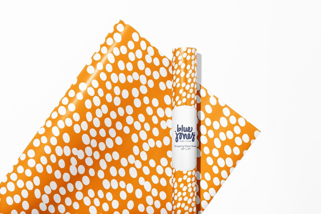 Orange Spotted Wrapping Paper Sheets - Etsy