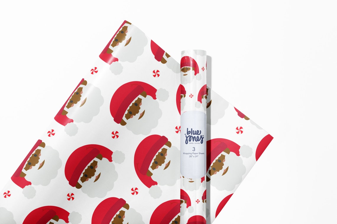 Black Santa Claus Luxury Christmas Wrapping Paper African - Etsy