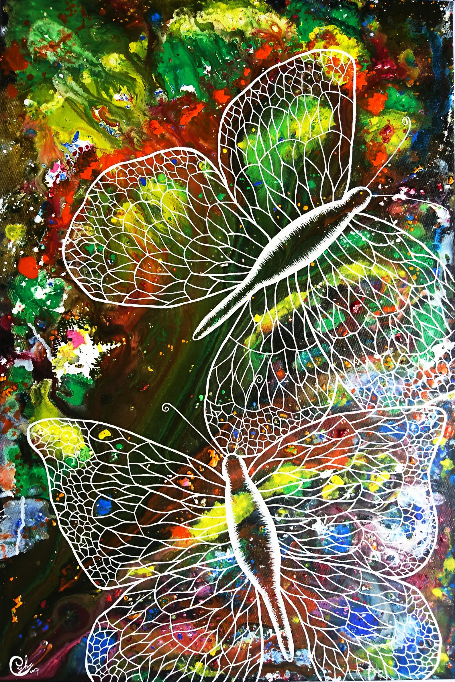 True Butterfly Expressionism Painting Art Acrylic Original // - Etsy