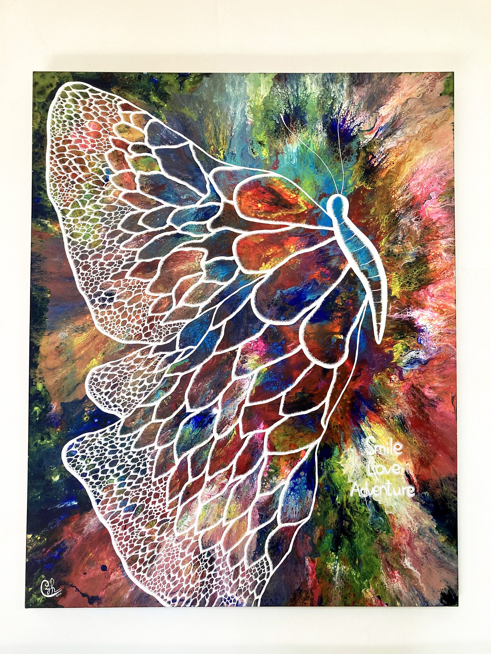 Butterfly Expressionism Painting Art Acrylic Original // | Etsy