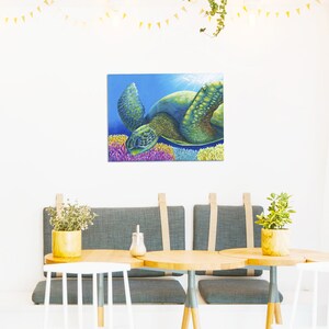 Sea Turtle Expressionism Painting Art Acrylic Original // "the Place I Belong" 60 X 80cm Canvas ...