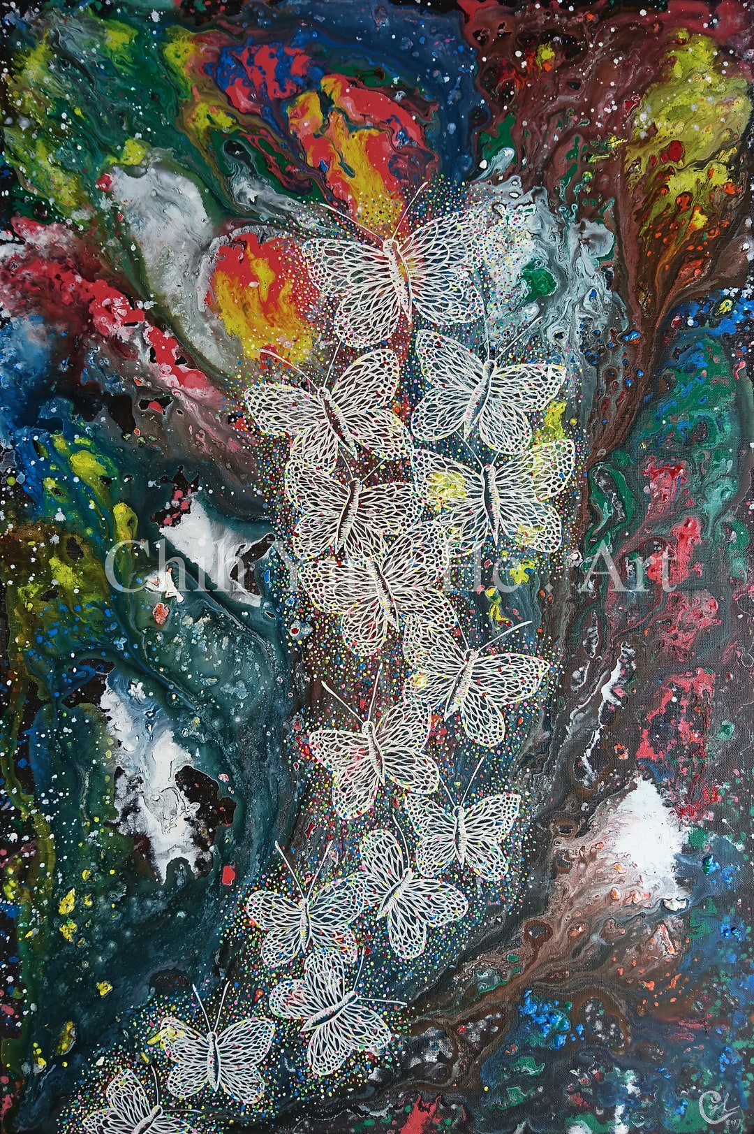 Small Butterfly Expressionism Painting Art Acrylic Original // - Etsy