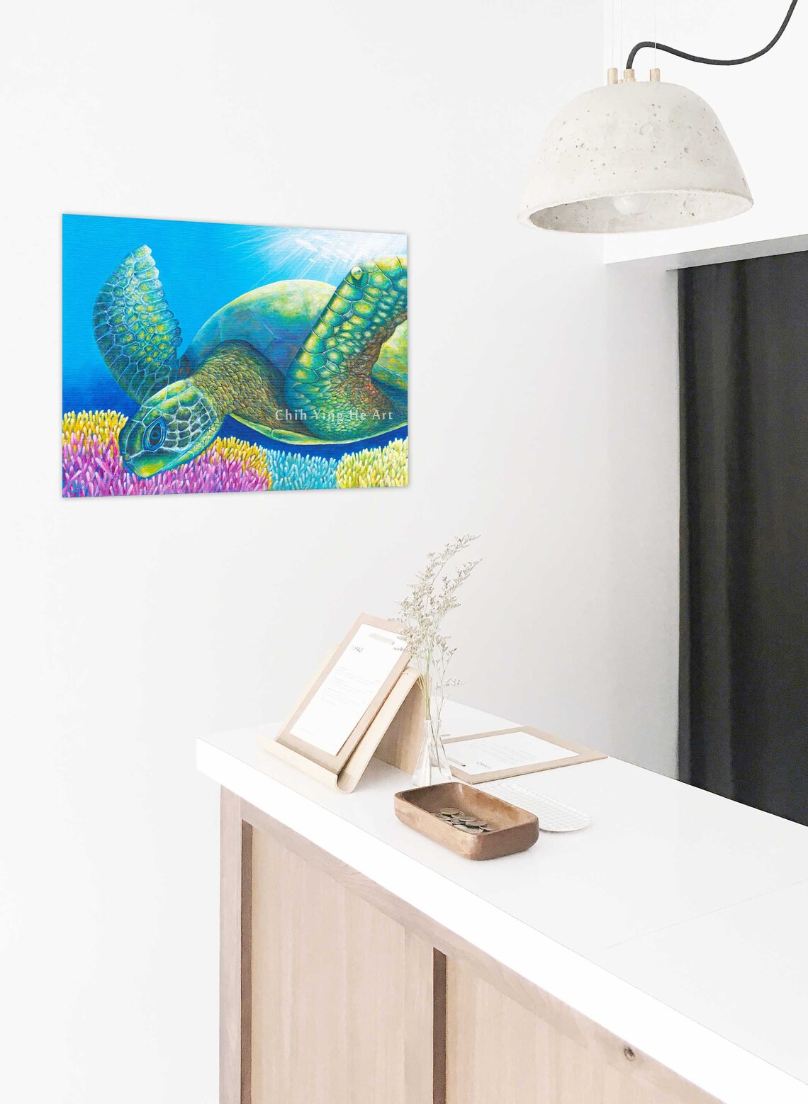 Sea Turtle Expressionism Painting Art Acrylic Original // - Etsy